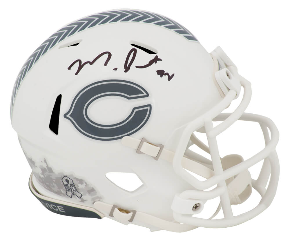 Montez Sweat Signed Chicago Bears 2024 SALUTE White Riddell Speed Mini Helmet | Pristine Marketplace