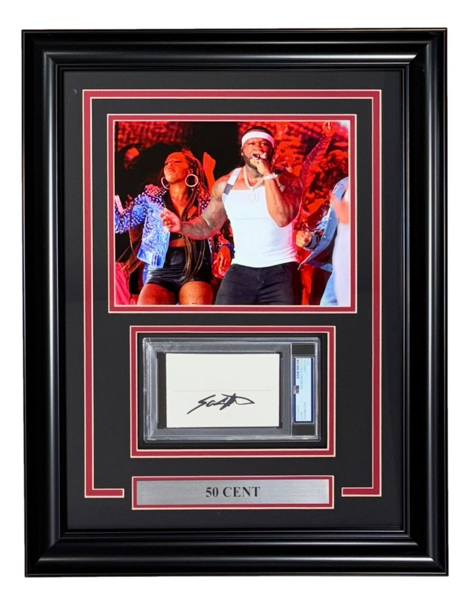 50 Cent Signed Framed Cut Signature w/ 8x10 Photo PSA – Pristine ...