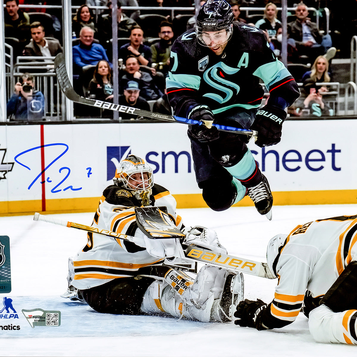 Jordan Eberle Autographed 8x10 Photo Seattle Kraken Jumping Fanatics H ...