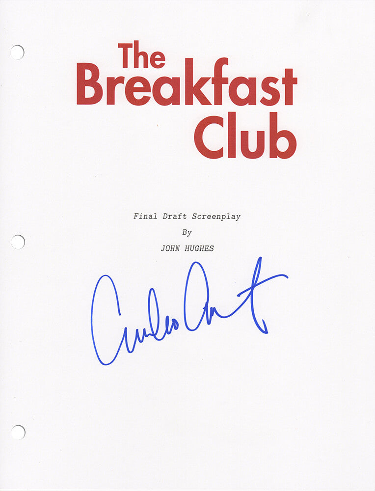 Emilio Estevez Signed The Breakfast Club Movie Script Cover Page ...