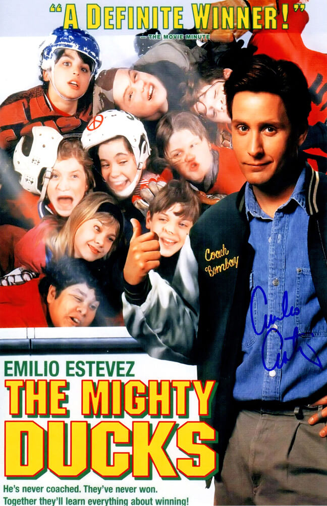 Emilio Estevez Signed The Mighty Ducks 11x17 Movie Poster – Pristine ...