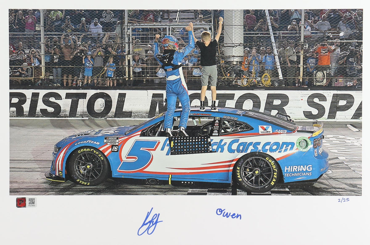 Kyle Larson & Owen Larson Signed 2024 Bristol Win Celebration | Back V ...
