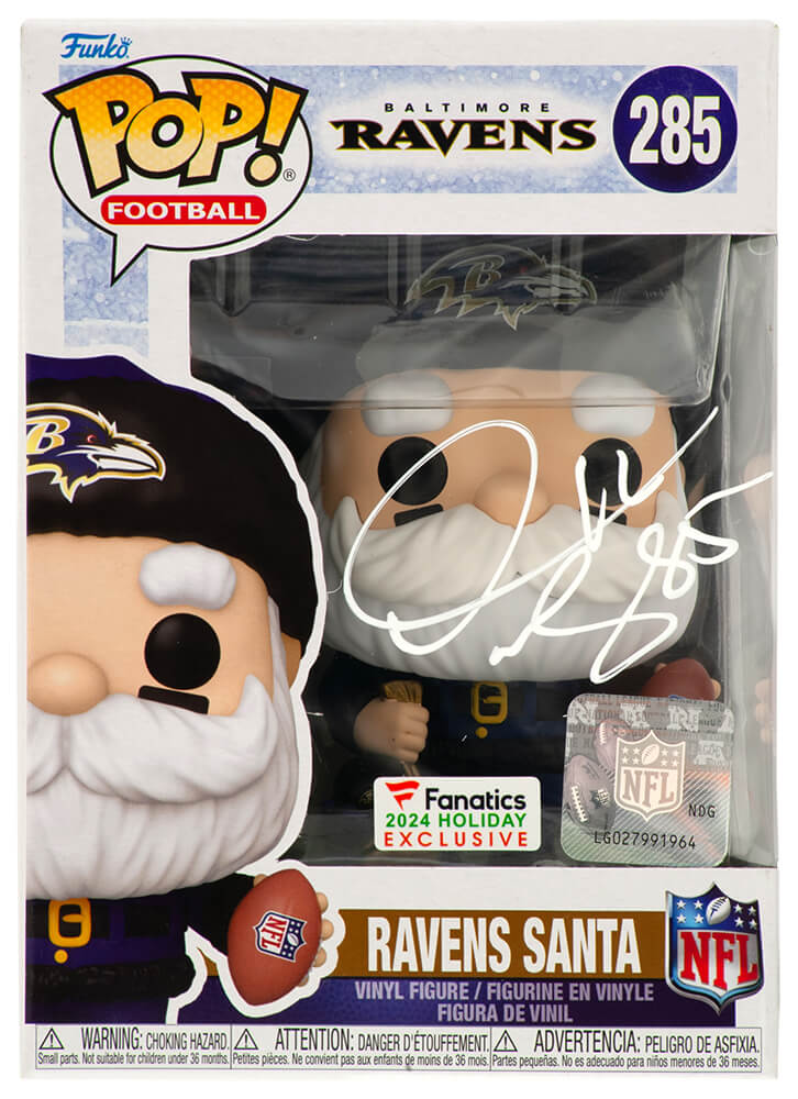 Derrick Mason Signed Baltimore Ravens SANTA Funko Pop Doll #285 ...