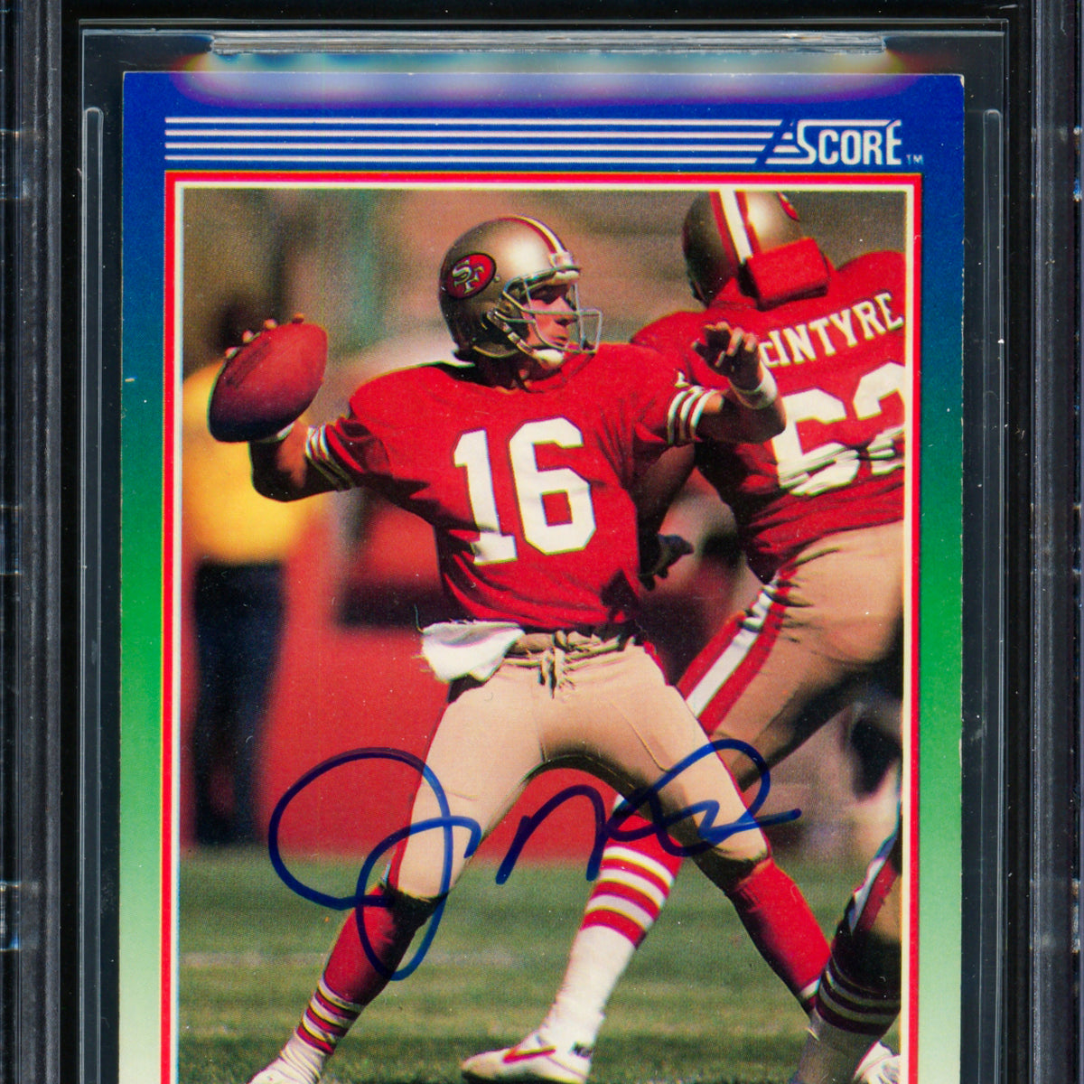 Joe Montana Autographed 1990 Score Card #1 San Francisco 49ers Beckett ...