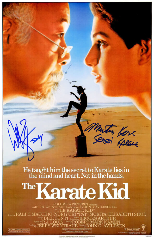 William Zabka & Martin Kove Dual Signed The Karate Kid 11x17 Movie Pos ...