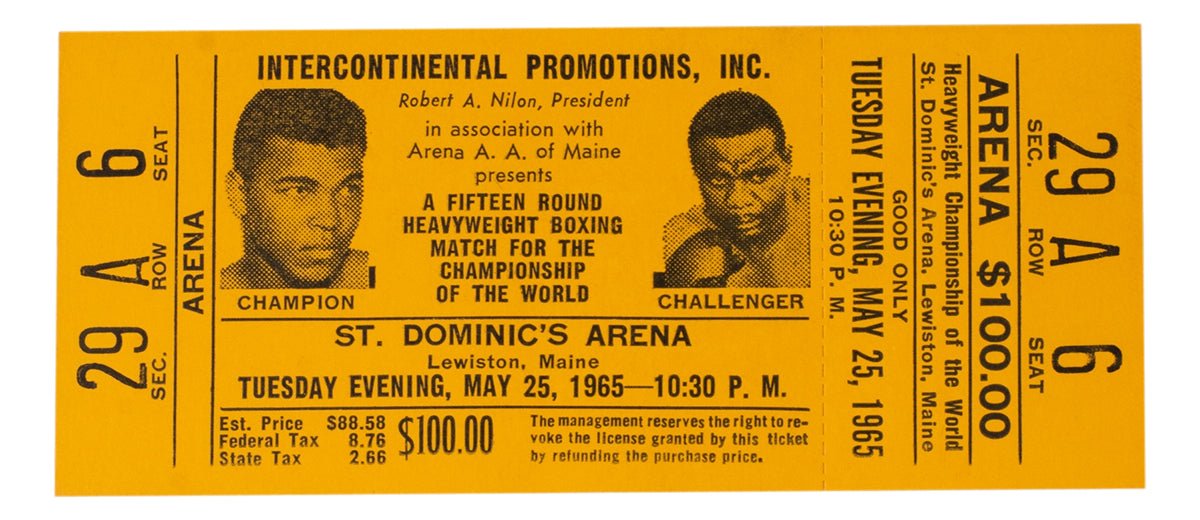 1965 Muhammad Ali Vs Sonny Liston Phantom Punch Boxing Match Orange Fu ...