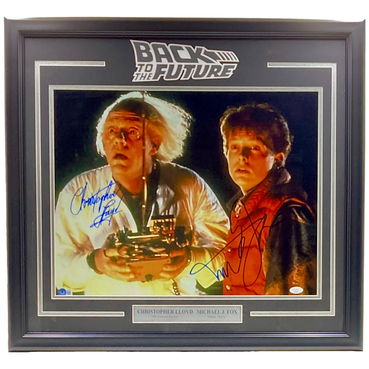 Michael J Fox & Lloyd Signed Framed 16x20 Back to the Future Photo BAS ...