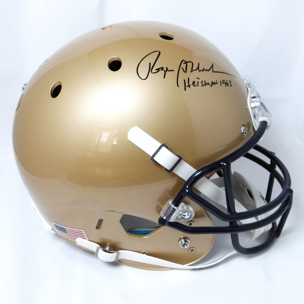 Roger Staubach Signed F/S Navy Midshipmen Schutt Helmet W/ Heisman- JS ...