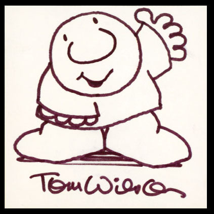 Tom Wilson Cartoonist Authentic Signed 4x4 Cut Signature w/ sketch BAS ...